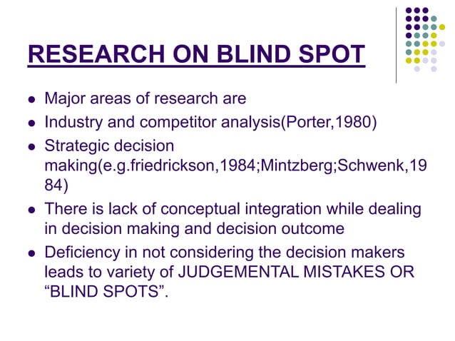 Blind spots in industry and competitor analysis ppt | PPT