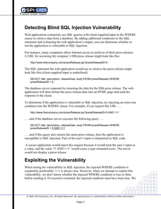 Blind sql injection | PDF | Web Development | Internet