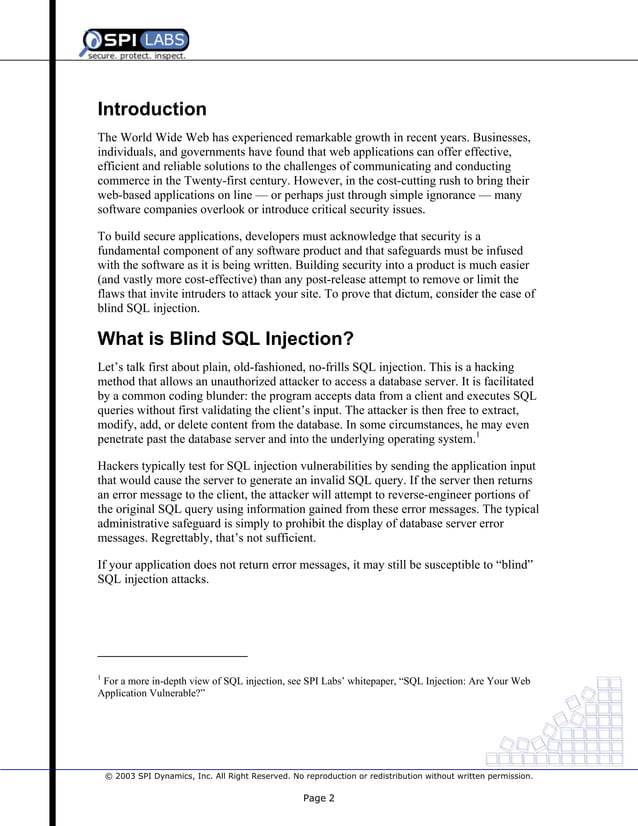 Blind sql injection | PDF Blind sql injection | PDF