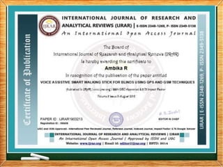 Smart walking Stick for blinds | PPTX