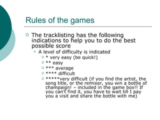 Blind Test Rules Of The Game | PPT