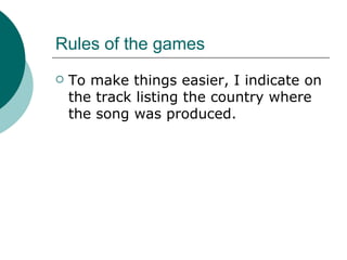 Blind Test Rules Of The Game | PPT