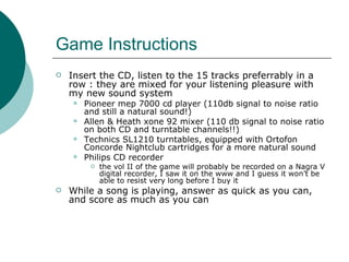 Blind Test Rules Of The Game | PPT