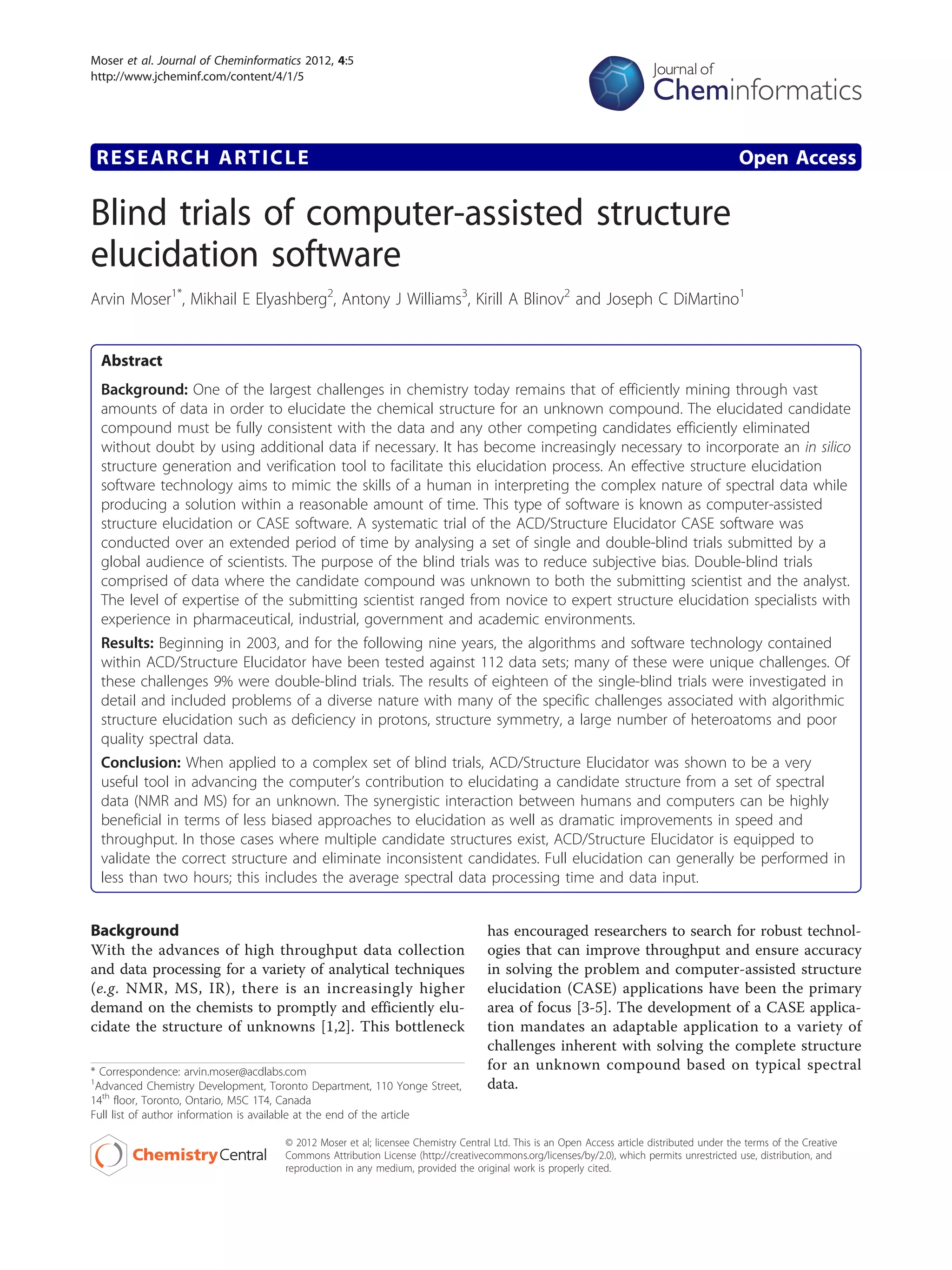 Blind trials of computer-assisted structure elucidation software | PDF