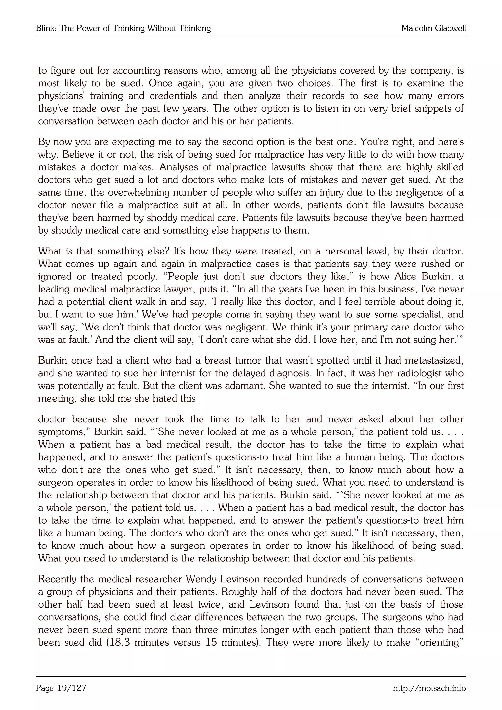 Blink Malcolm gladwell book | PDF