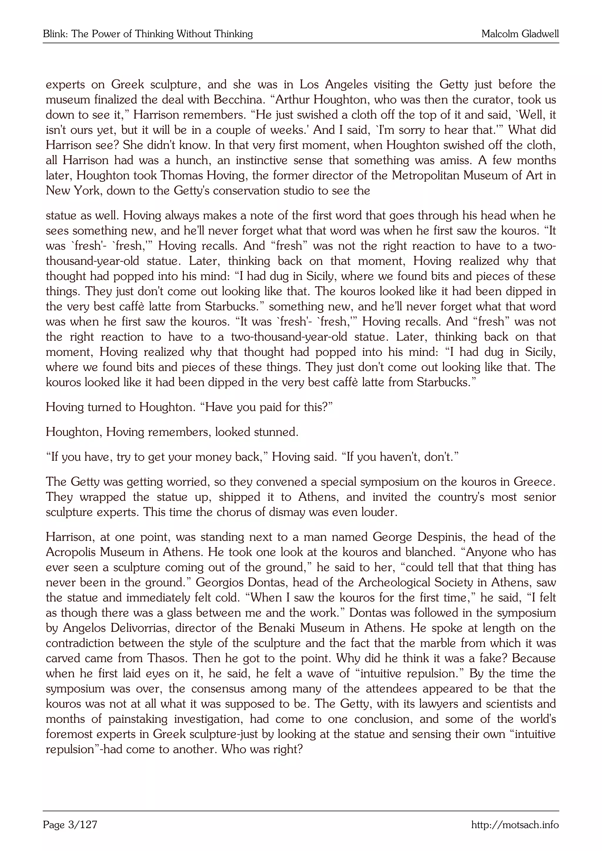 Blink Malcolm gladwell book | PDF