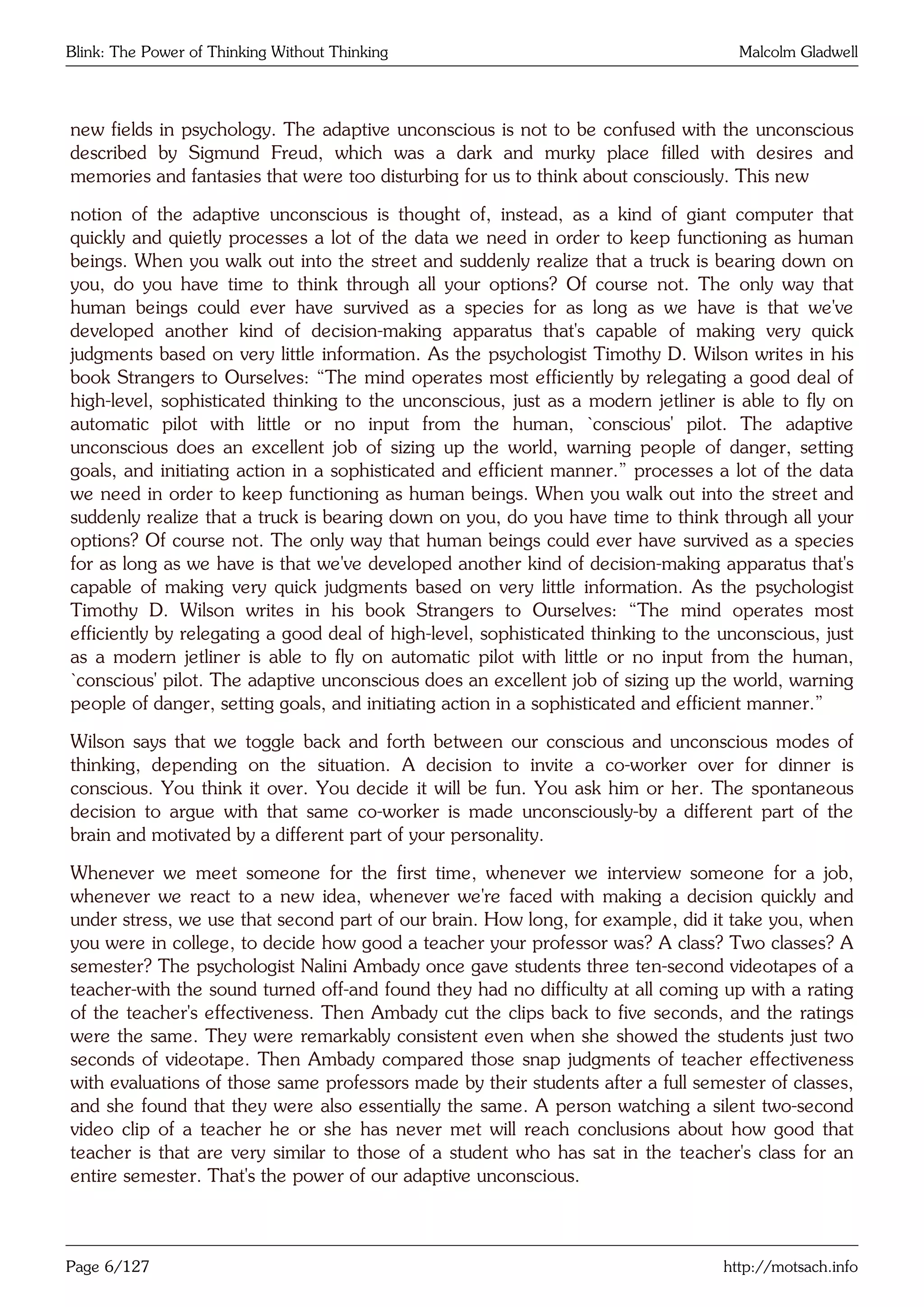 Blink Malcolm gladwell book | PDF