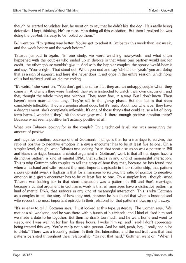 Blink Malcolm gladwell book | PDF