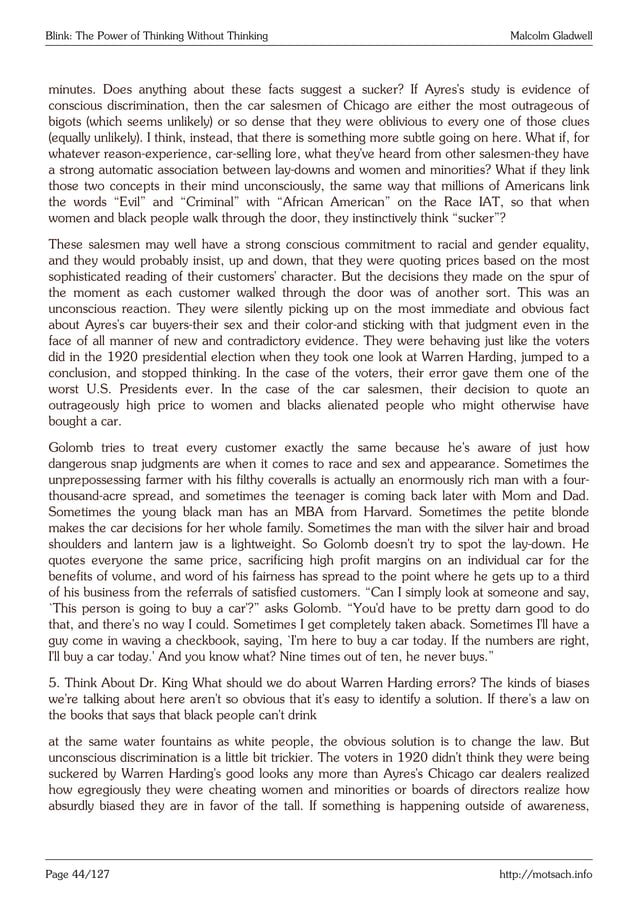 Blink Malcolm gladwell book | PDF