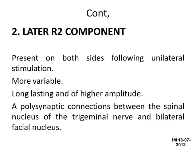blink reflex nerve conduction velocity test | PPTX | Brain and Nervous ...