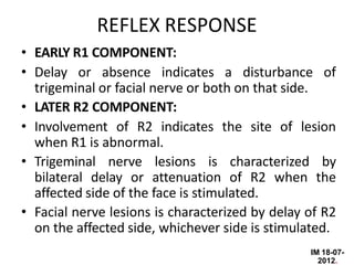 blink reflex nerve conduction velocity test | PPTX