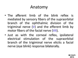 blink reflex nerve conduction velocity test | PPTX