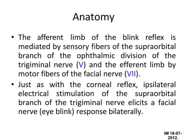 blink reflex nerve conduction velocity test | PPT