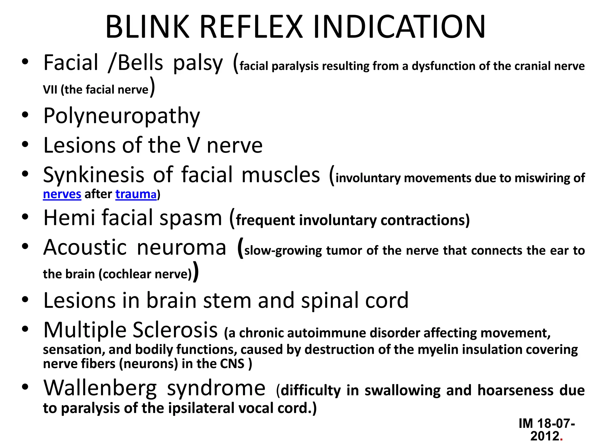 Blink reflex | PPTX