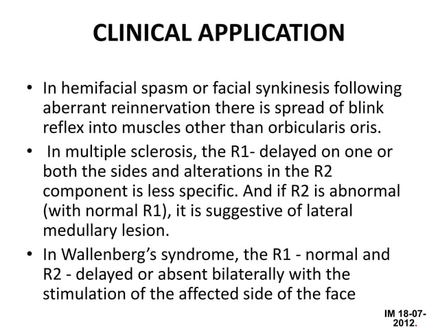 Blink reflex | PPTX | Brain and Nervous System Disorders | Diseases and ...