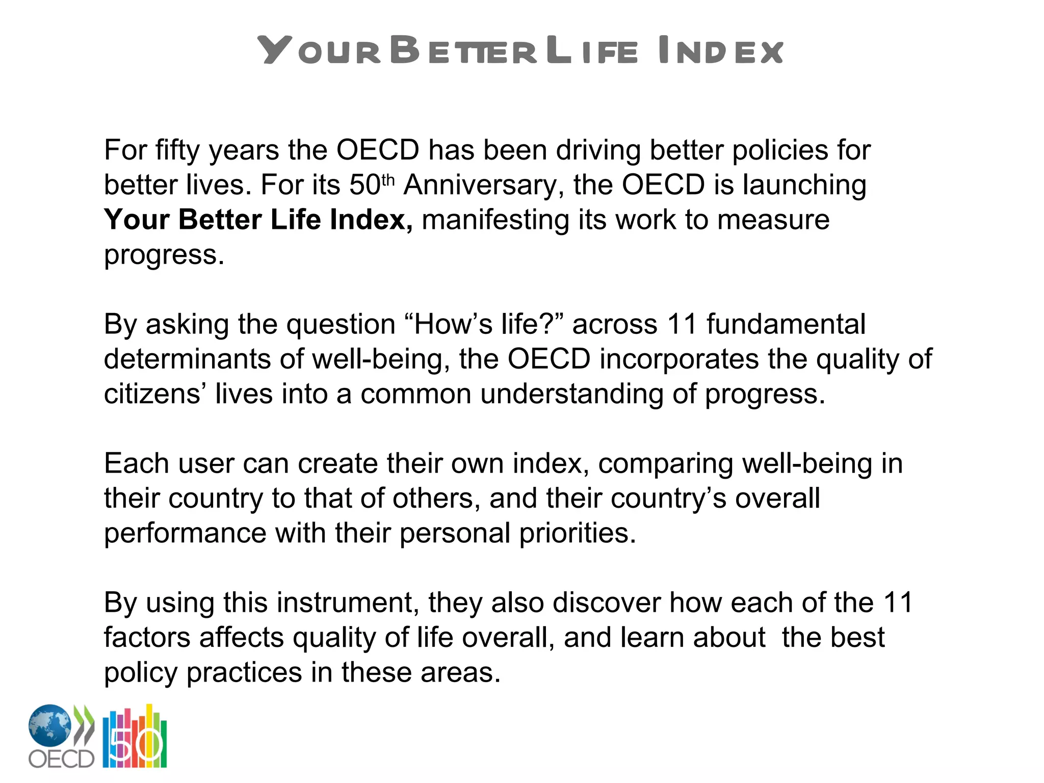 Your Better Life Index by OECD | PPT