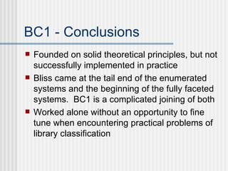 Bliss Bibliographic Classification: The Theories and Works of Henry ...