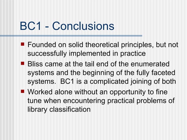 Bliss Bibliographic Classification: The Theories and Works of Henry ...