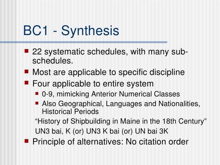 Bliss Bibliographic Classification: The Theories and Works of Henry E…