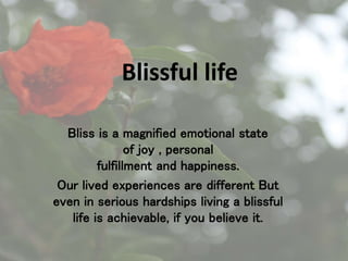 Blissful life | PPT