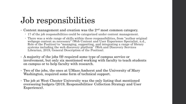 Bliss Job Description Analysis | PPT