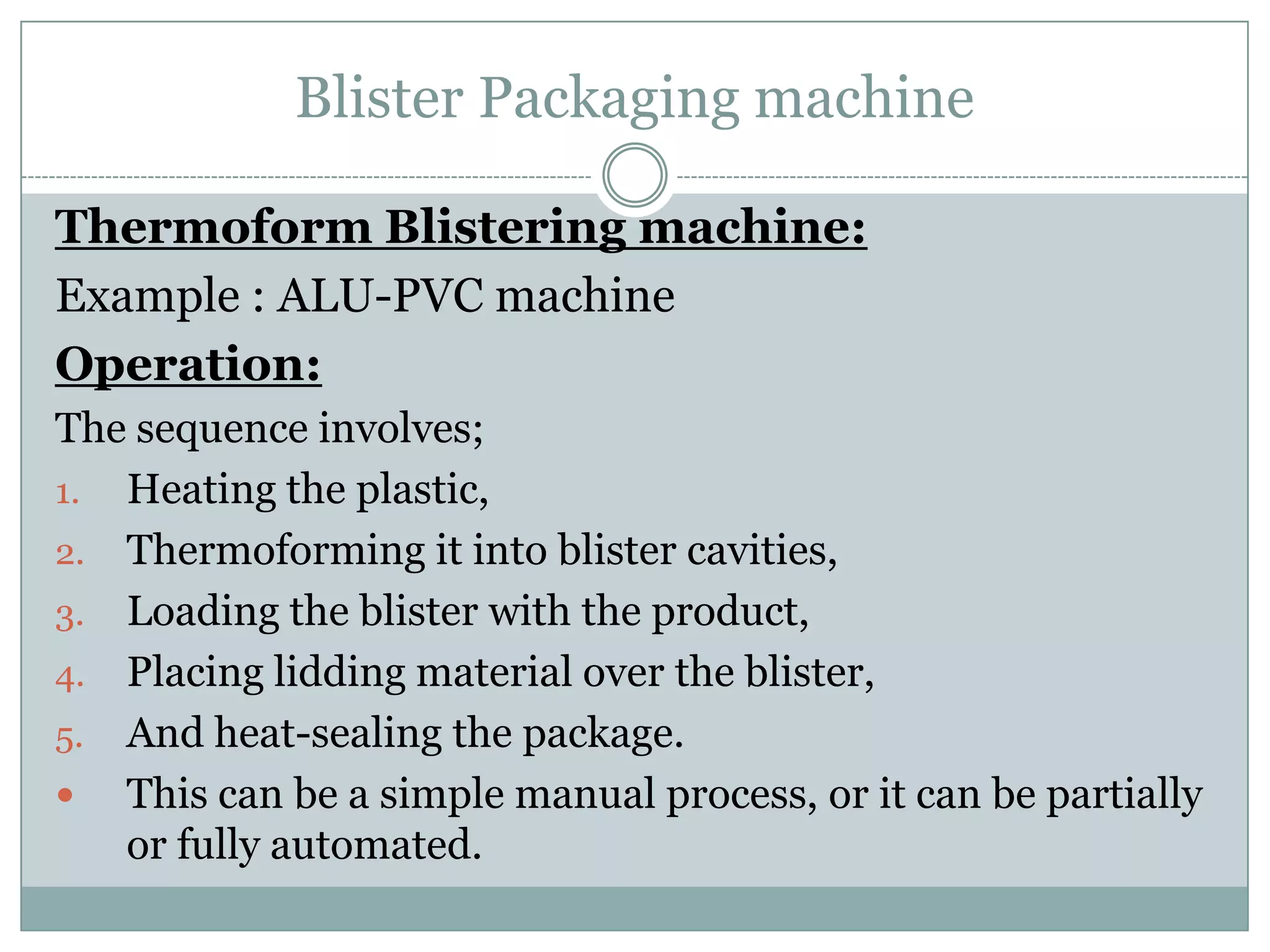 Blister packing | PPTX