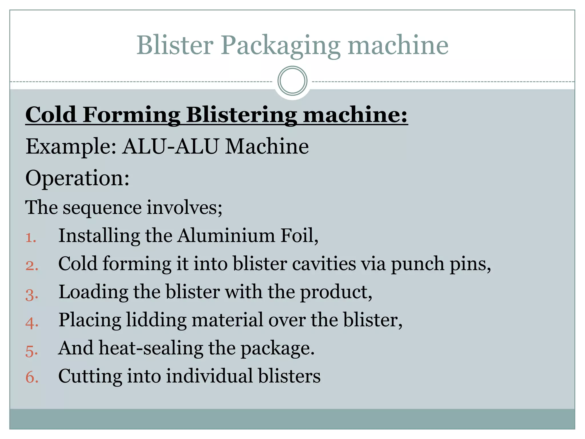 Blister packing | PPTX