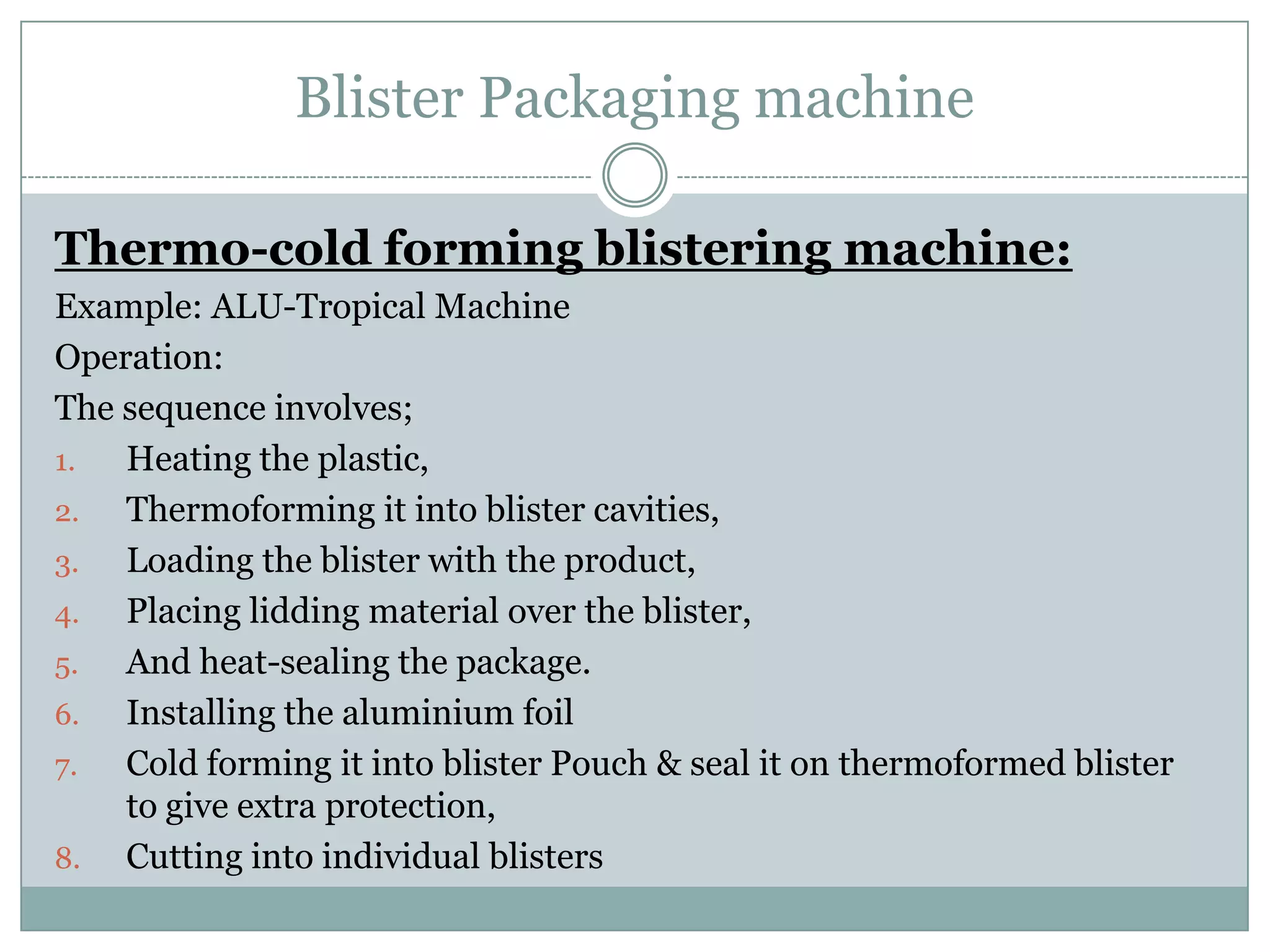 Blister packing | PPTX