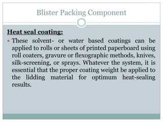 Blister packing | PPTX