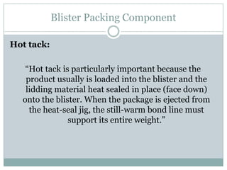 Blister packing | PPTX