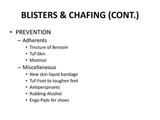 Blisters & Chafing | PPT