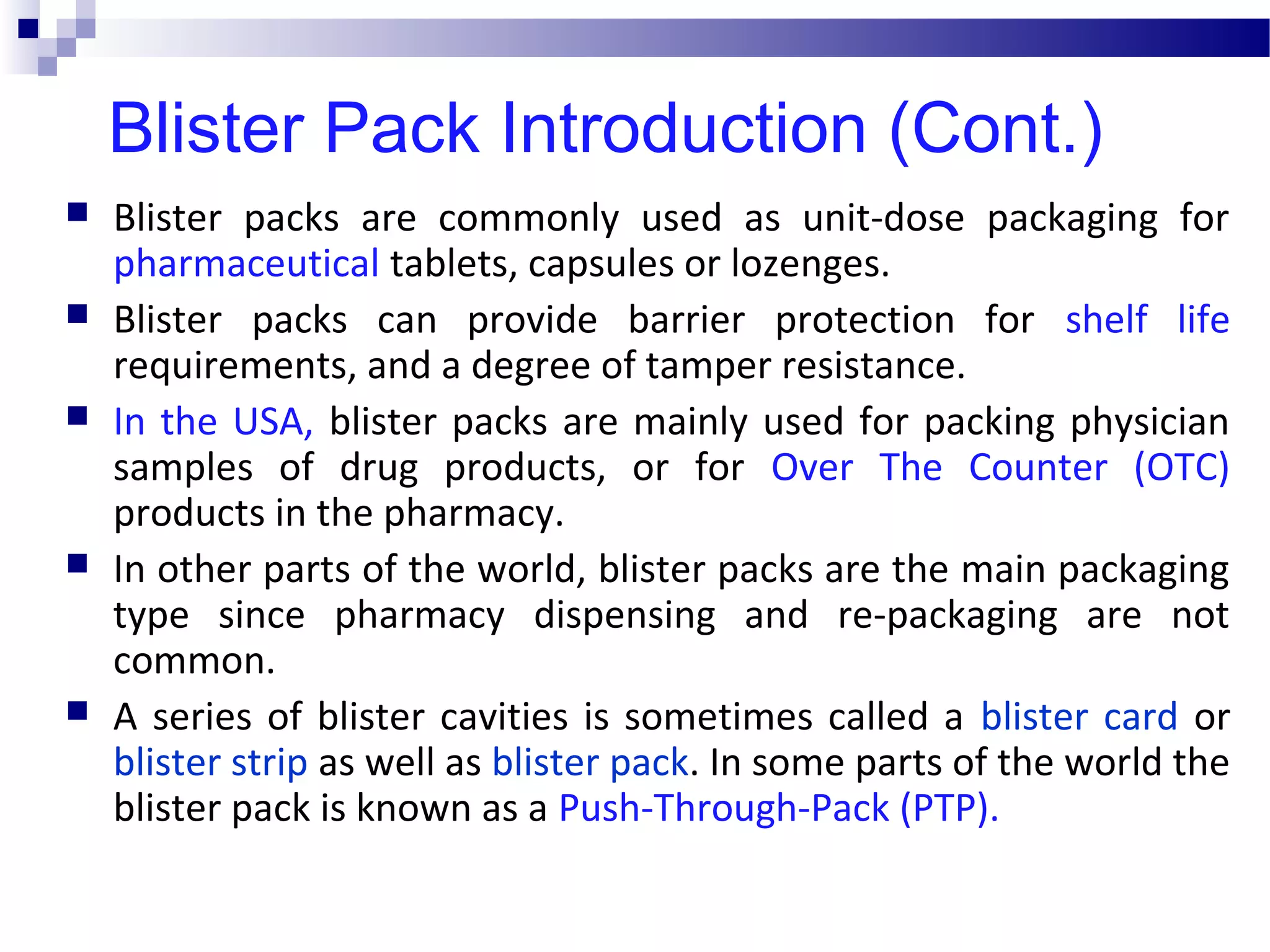 Blister & strip packaging | PPT