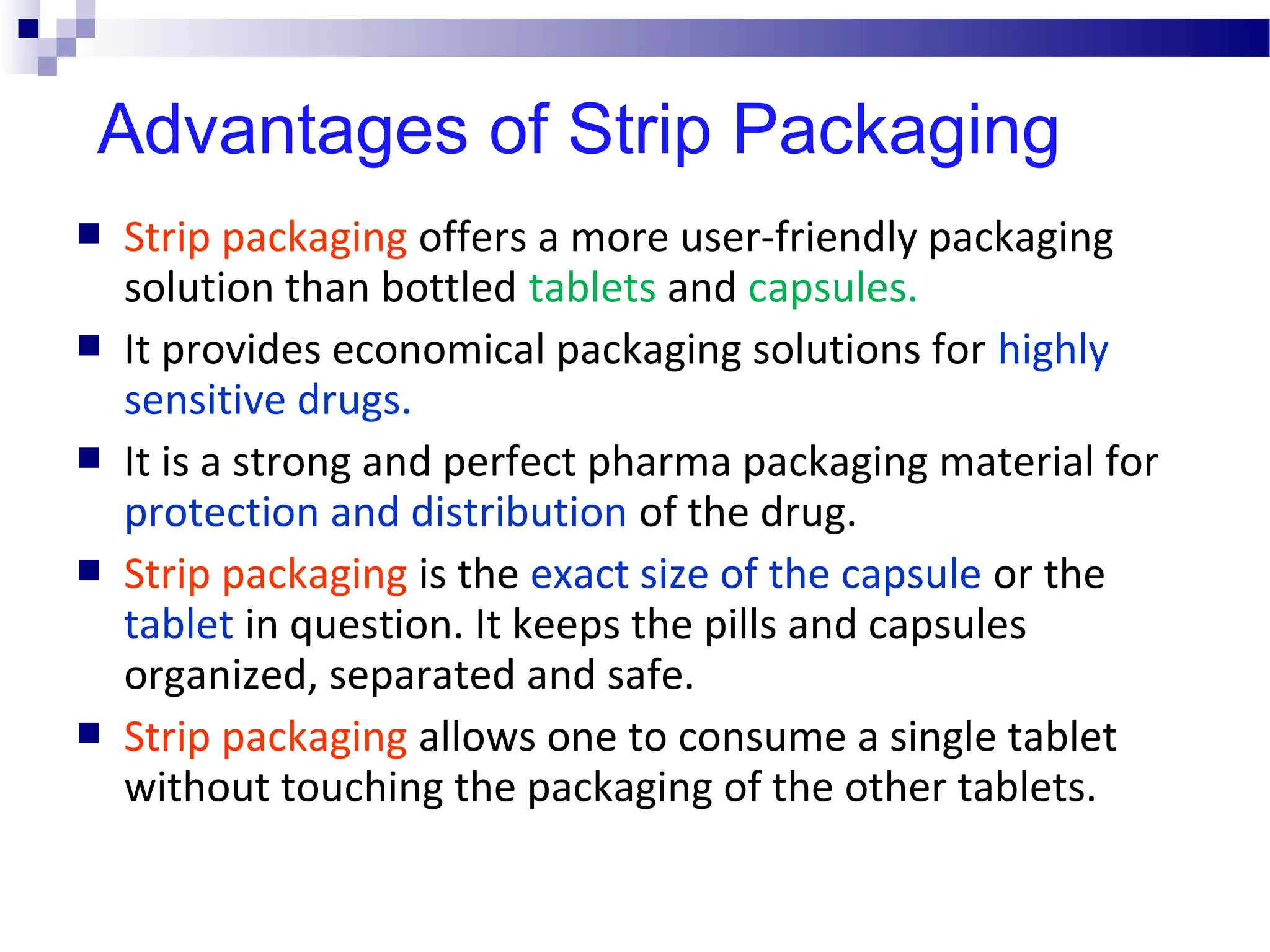 Blister & strip packaging | PPT