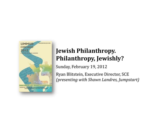 Jewish Philanthropy. Philanthropy, Jewishly? | PPTX | Non-Profit ...