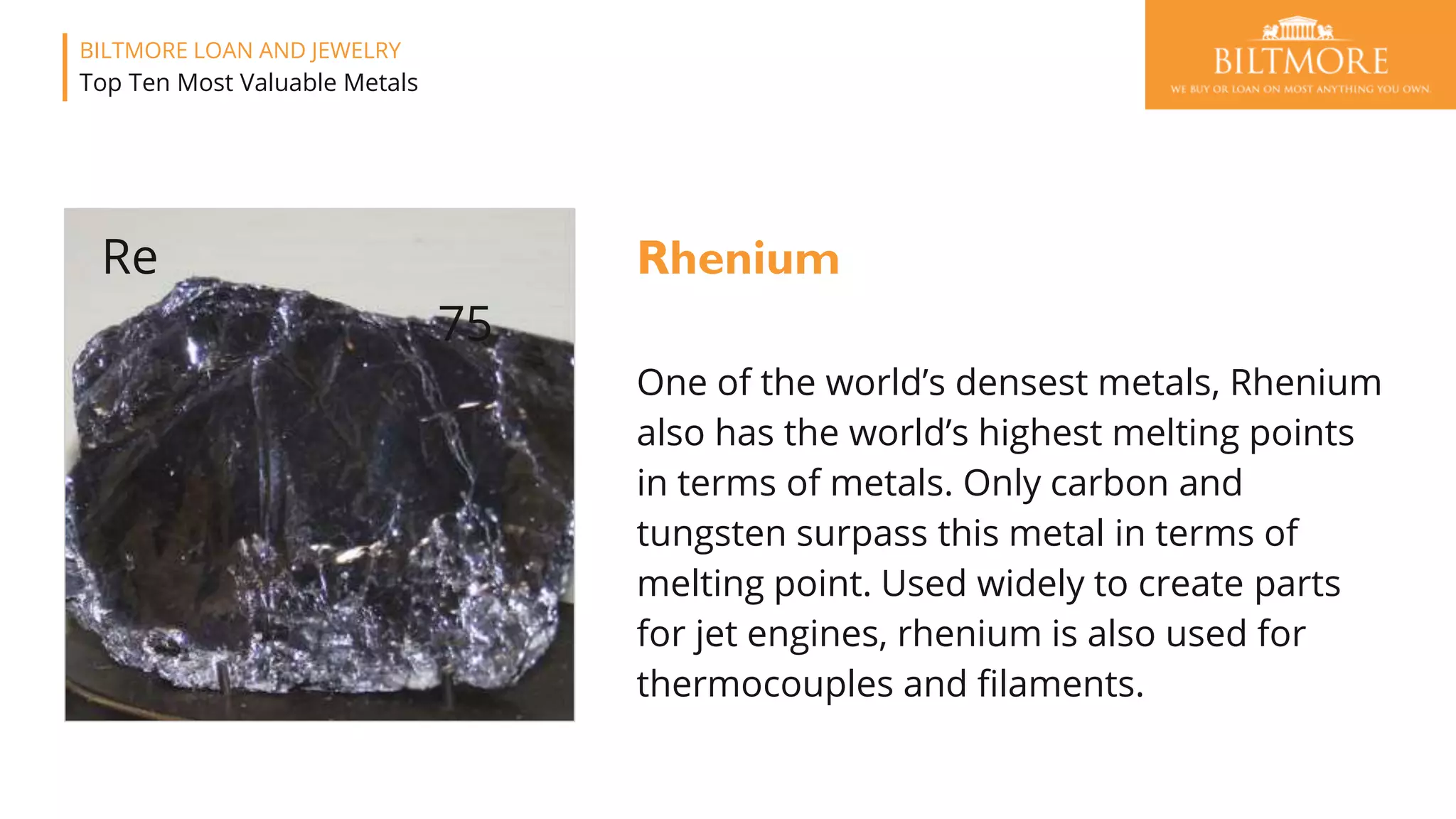 Top Ten Most Valuable Metals | PPTX