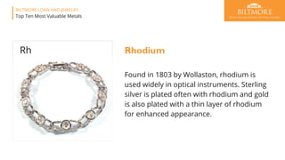 Top Ten Most Valuable Metals | PPTX