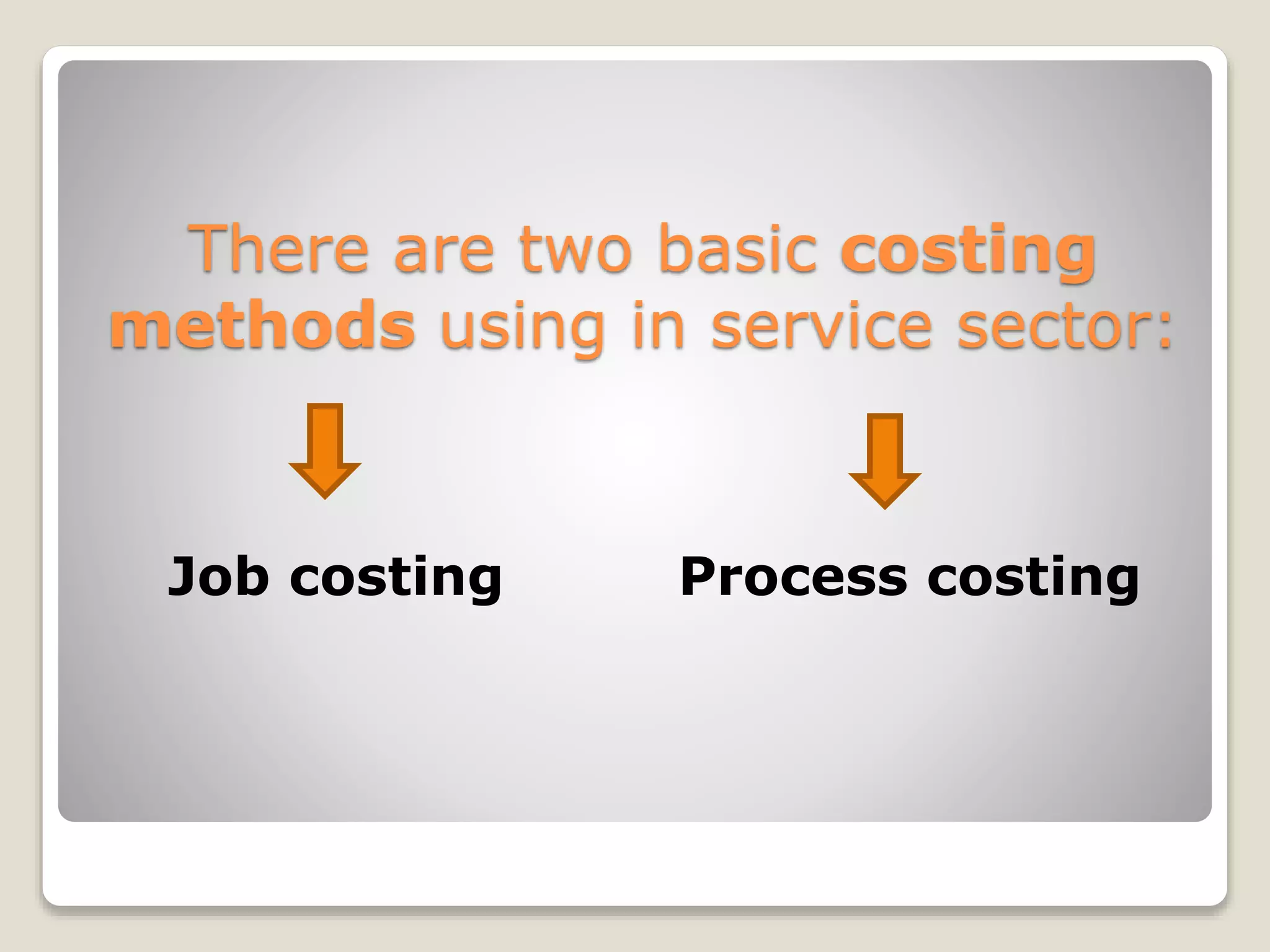 FEATURES OF THE COSTING METHODS IN SERVICE SECTOR | PPTX