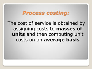 FEATURES OF THE COSTING METHODS IN SERVICE SECTOR | PPTX