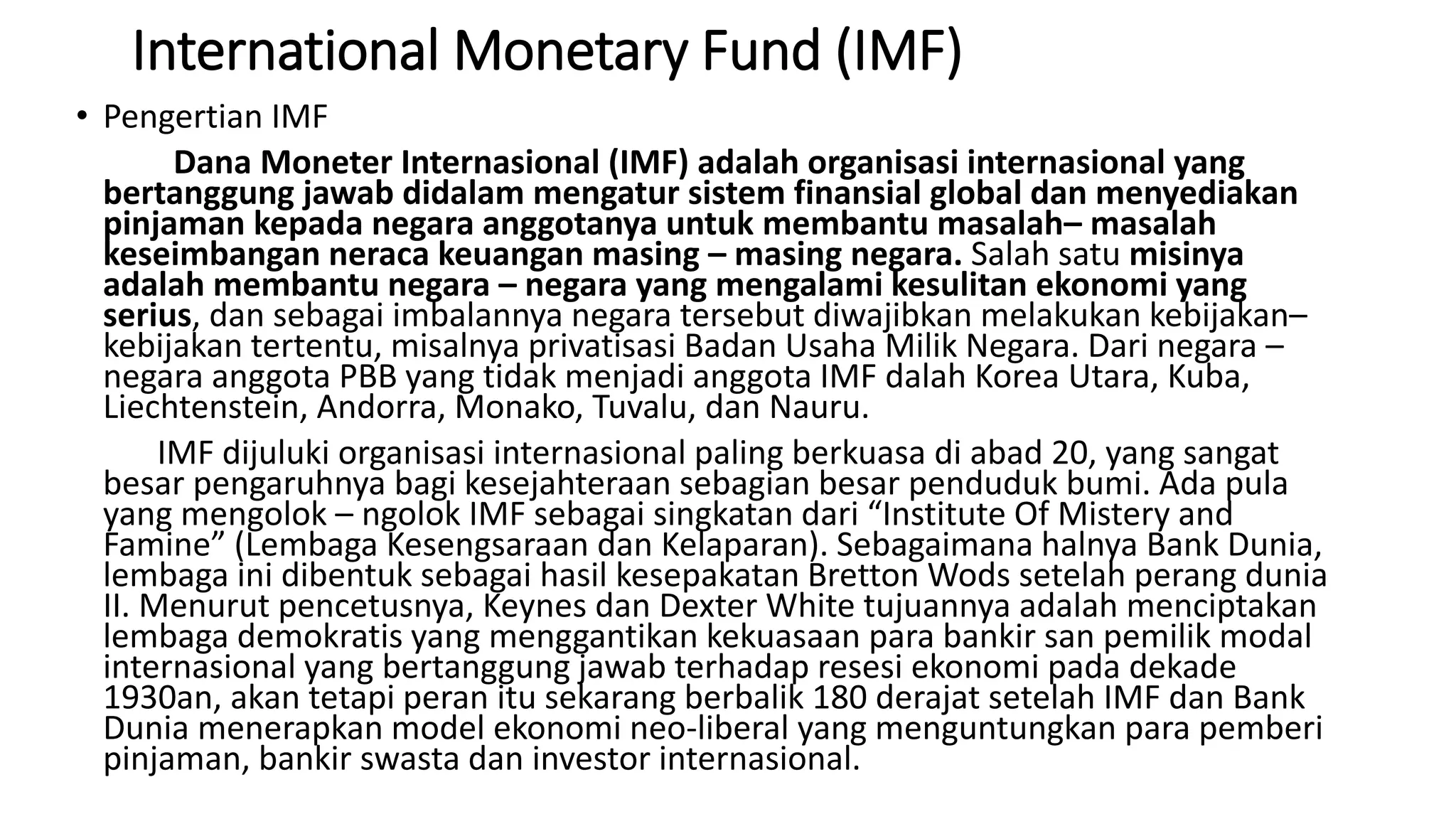 lembaga keuangan internasional | PPTX