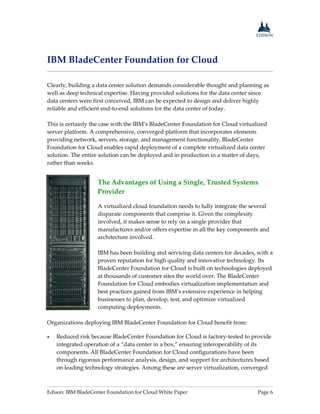IBM BCFC White Paper - Why Choose IBM BladeCenter Foundation for Cloud | PDF