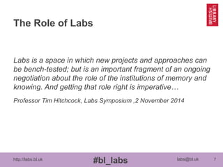 British Library Labs Presentation to City University London | PPT