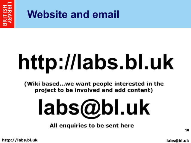 British Library Labs Presentation Given to British Library Staff | PPT