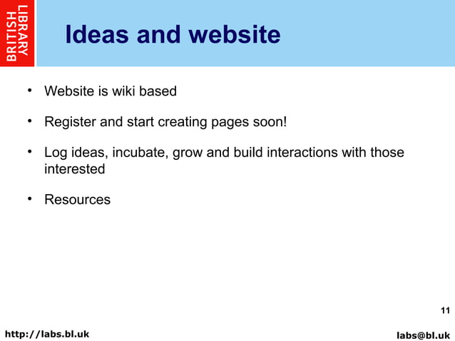 British Library Labs Presentation Given to British Library Staff | PPT
