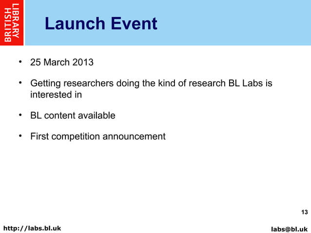 British Library Labs Presentation Given to British Library Staff | PPT