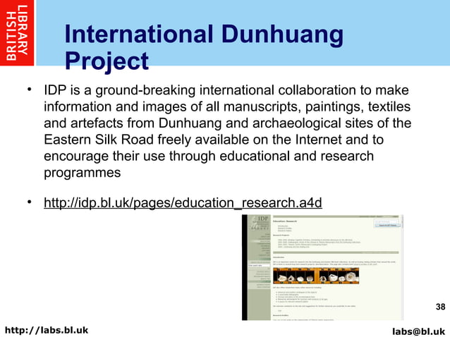 British Library Labs Presentation Given to British Library Staff | PPT