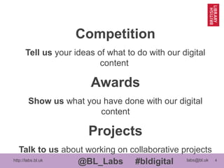 Presentation about BL Labs for Wellcome Staff | PPT