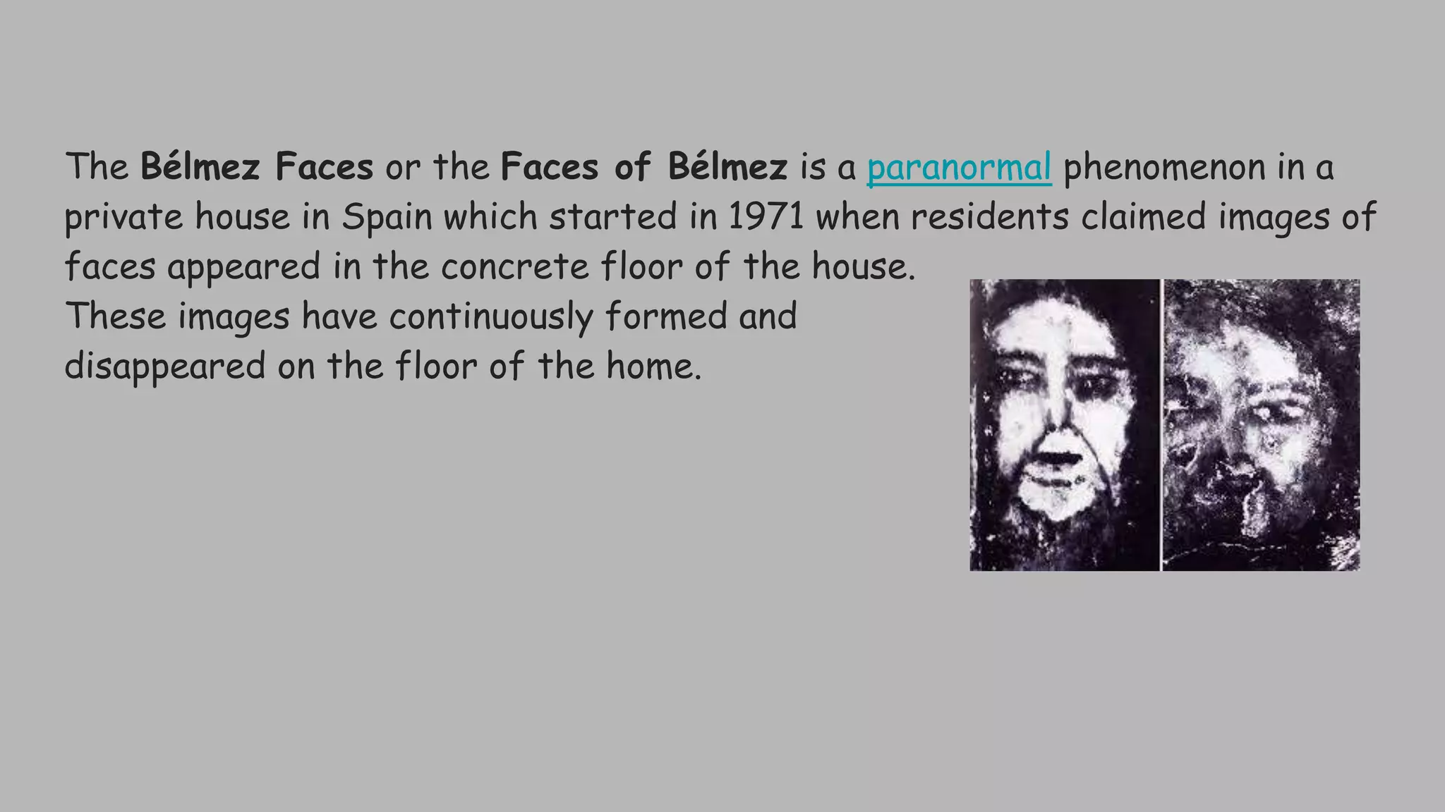 Bélmez faces | PPTX