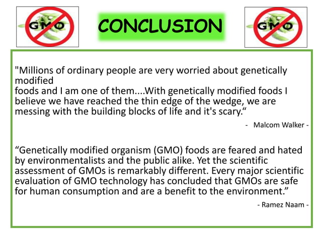 Disadvantages of Genetic Modification Organisms (GMOs) | PPTX | Cancer ...
