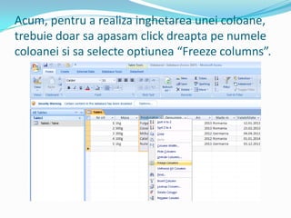 Blocarea coloanelor in | PPTX