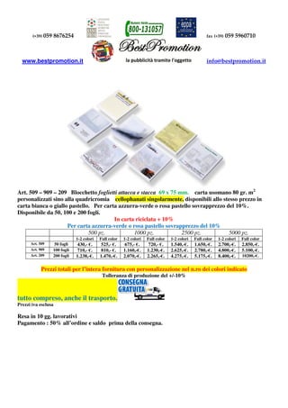 Block Notes Personalizzati | Blocchi note personalizzati | PDF ...